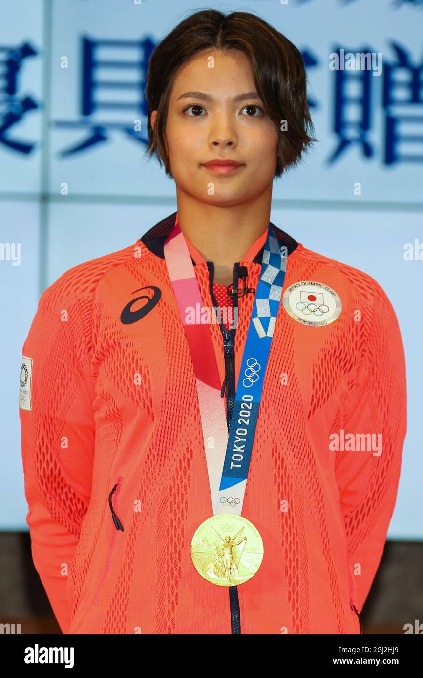 Tokyo, Japan. 08th Sep, 2021. Japanese Judo medalist Uta Abe attends a ...