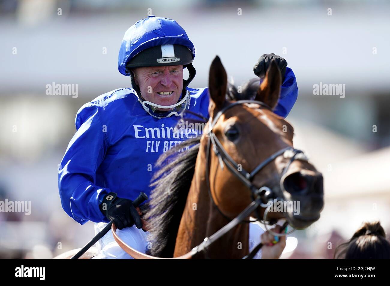 Jockey Gary Bardwell celebrates winning the Mondialiste Leger Legends ...