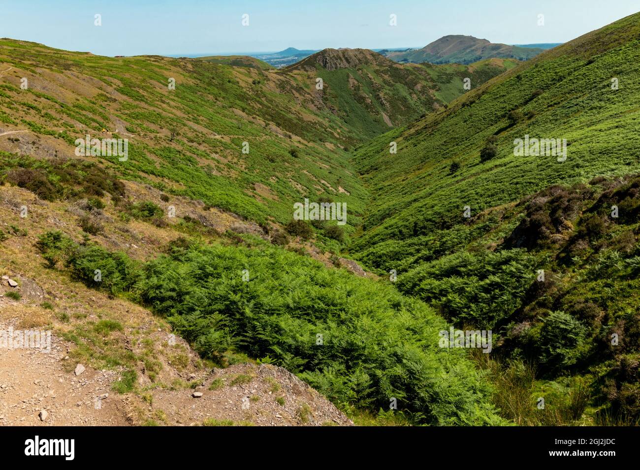 Hiking in Shropshire Hills in England , sunny weather and hot Stock ...