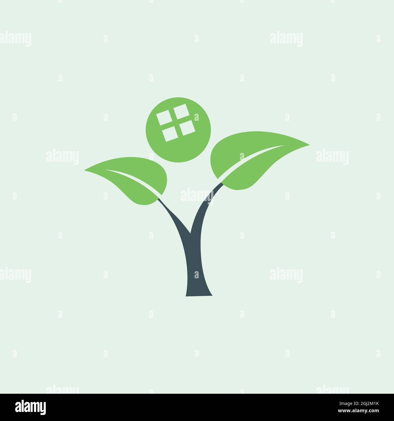 abstract nature tree home logo icon flat design vector graphic concept ...