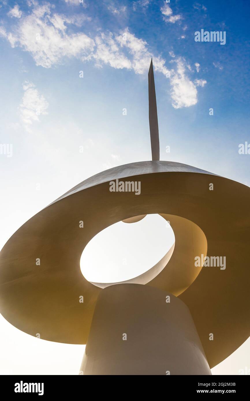 Sharjah, UAE - 09.07.2021 - Monument known as The Scroll that placed ...