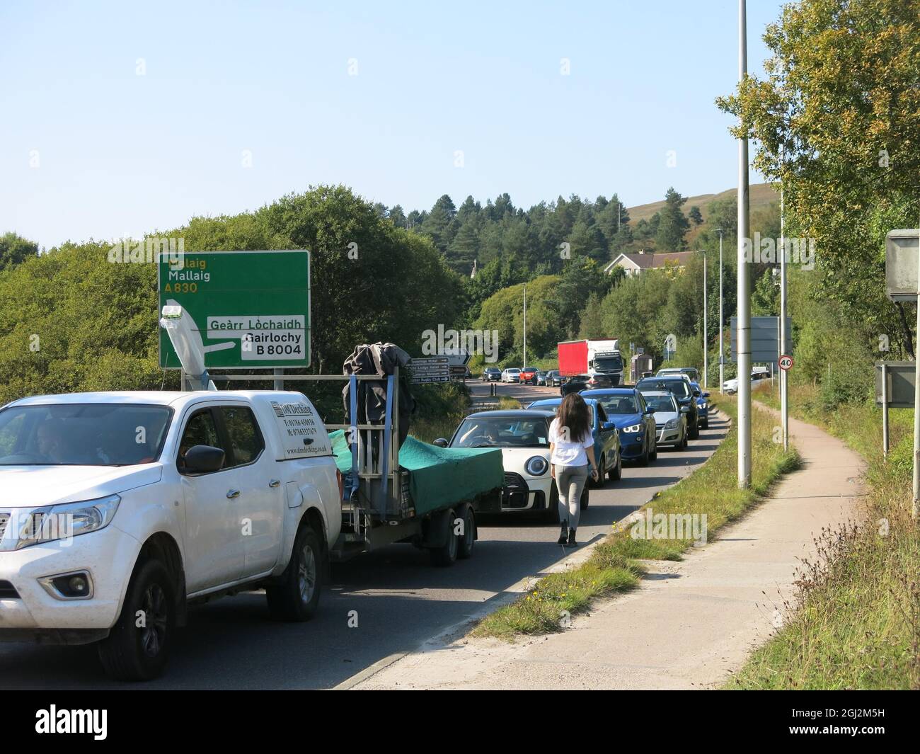 Traffic queues on the A830 waiting to cross the Caledonian Canal after ...