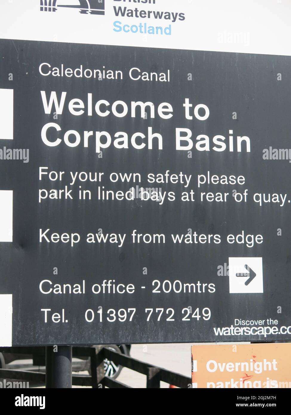 An information board from British Waterways Scotland saying "Welcome to ...