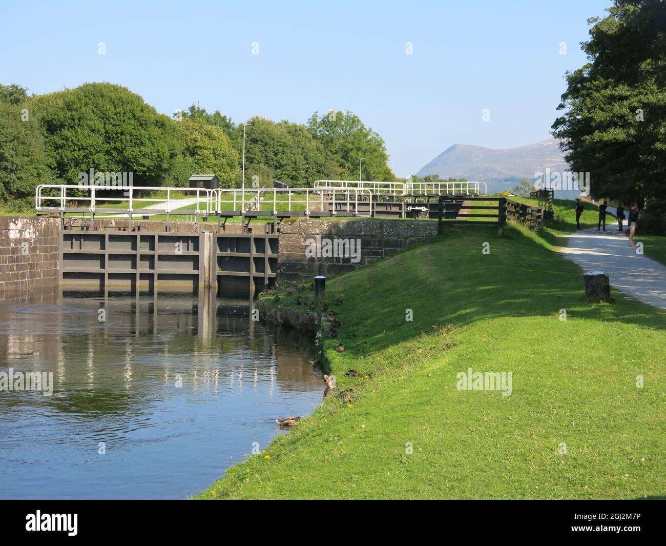 Lock gates on the Caledonian Canal between Corpach basin and Banavie ...