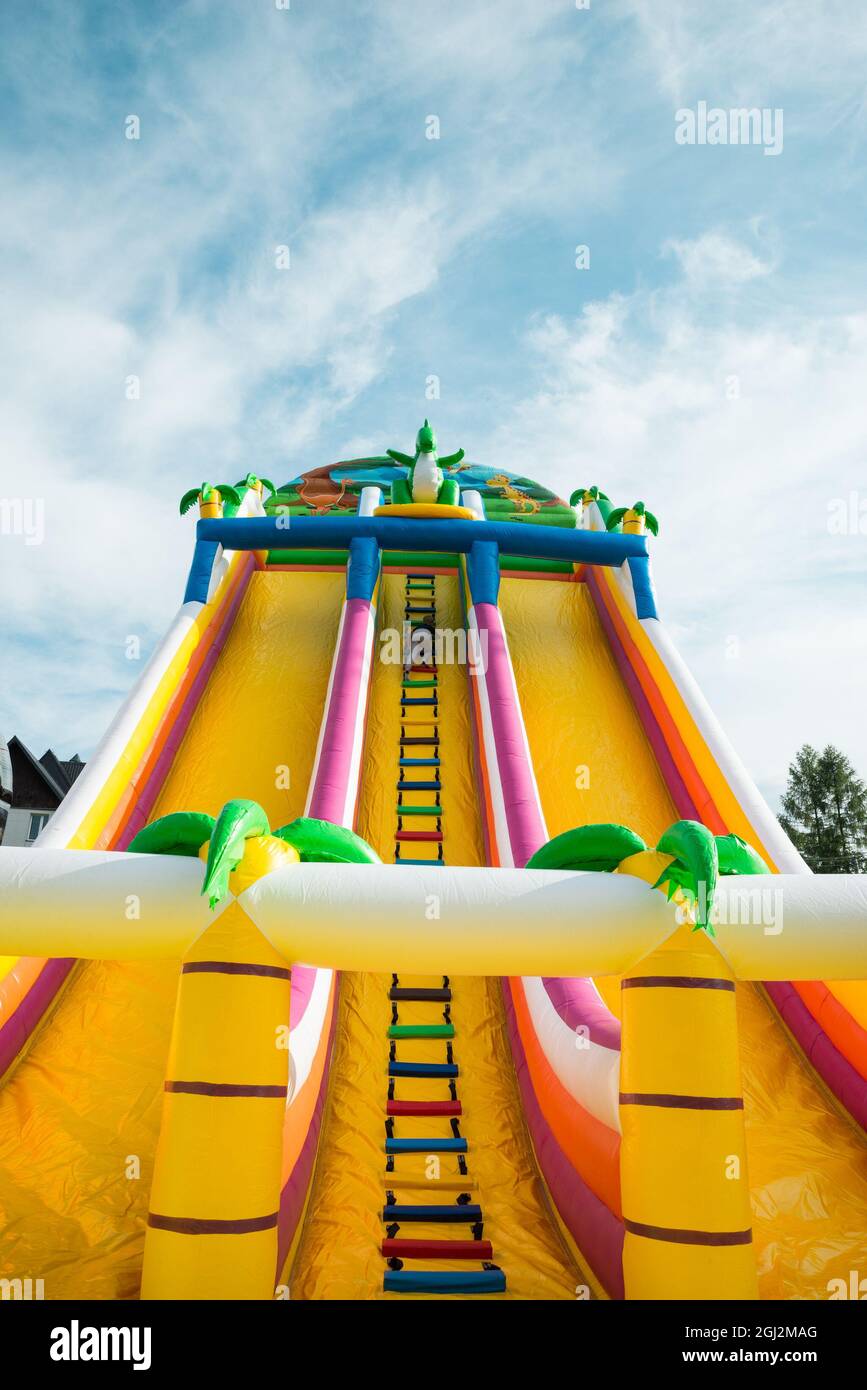 An inflatable slide Stock Photo - Alamy