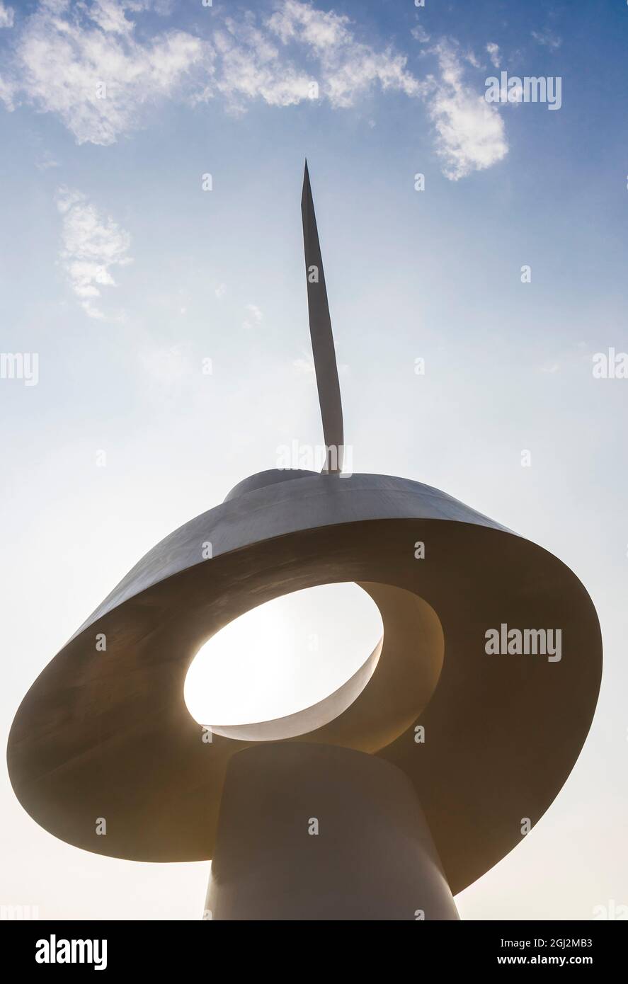 Sharjah, UAE - 09.07.2021 - Monument known as The Scroll that placed ...