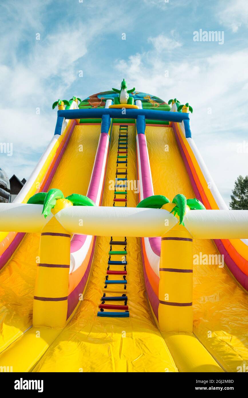 An inflatable slide Stock Photo - Alamy
