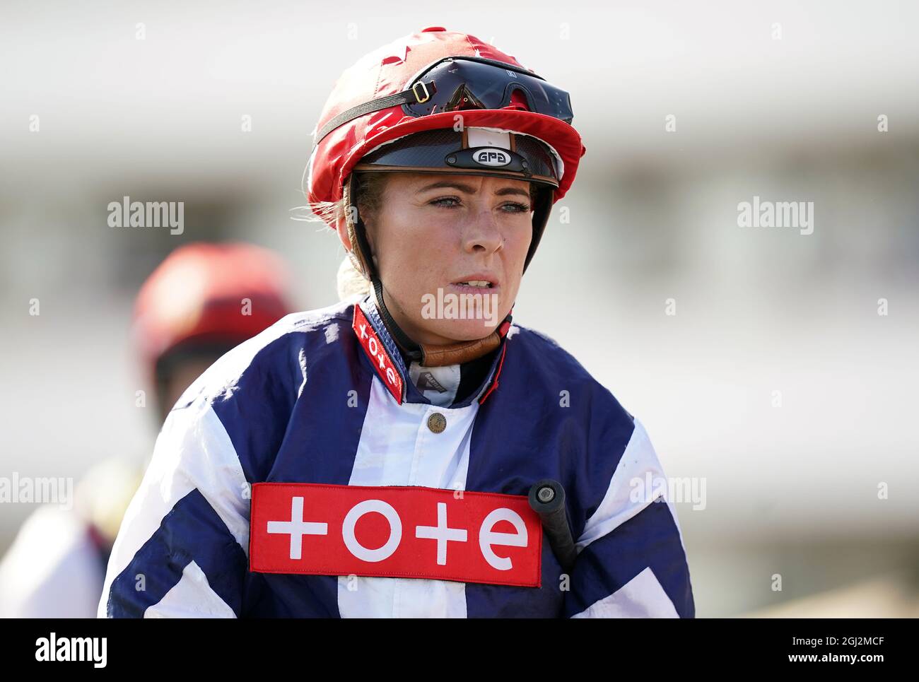 Jockey Sammy Jo Bell during Legends Day of the Cazoo St Leger Festival ...