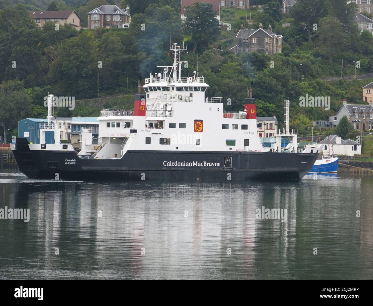 Caledonian MacBrayne ferry in the bay at Oban, their busiest ferry port ...