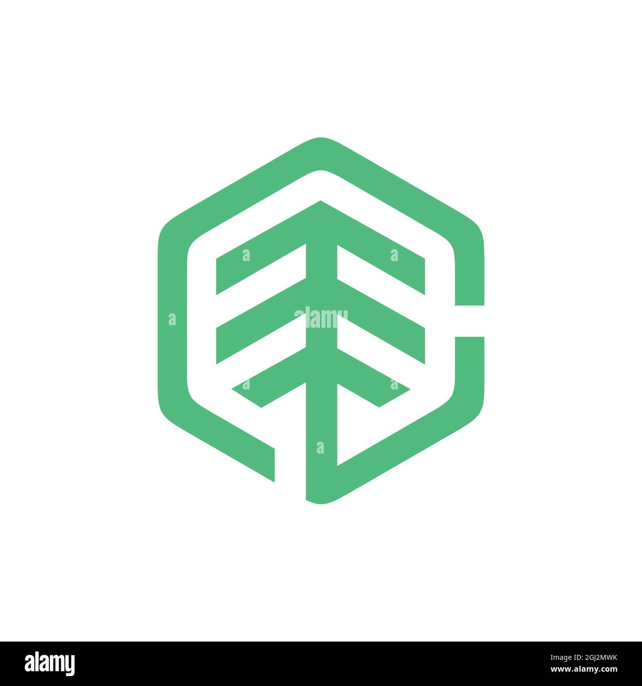 polygon tree green logo icon flat vector concept graphic simple stylish ...