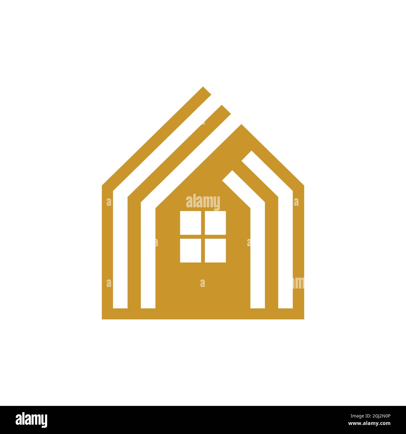 Gold home logo hi-res stock photography and images - Alamy