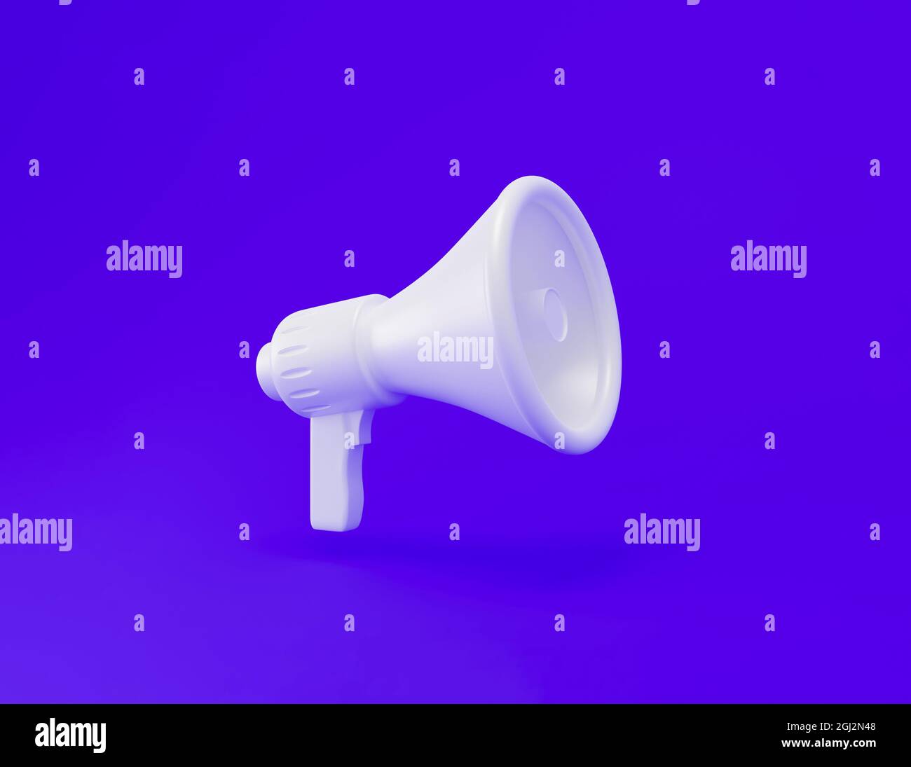 3d realistic white plastic megaphone with shadow and copy space ...