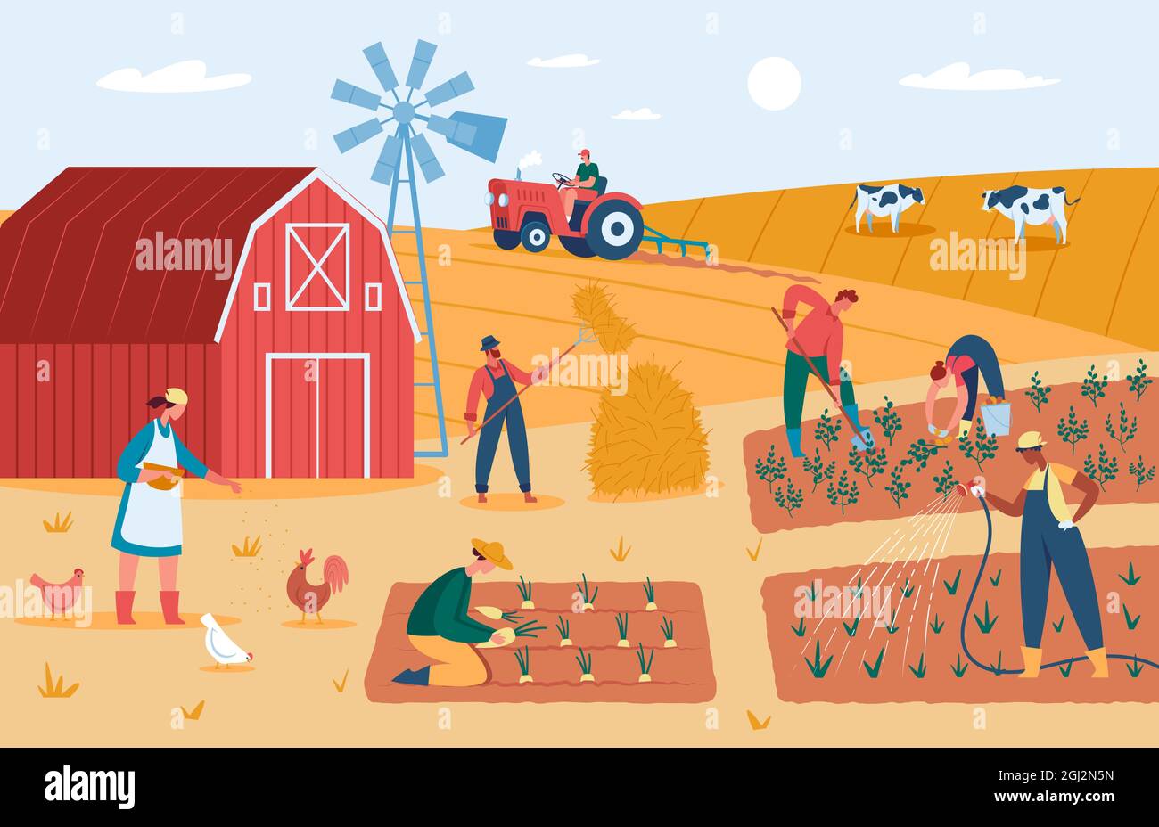 Farms With Animals And Crops