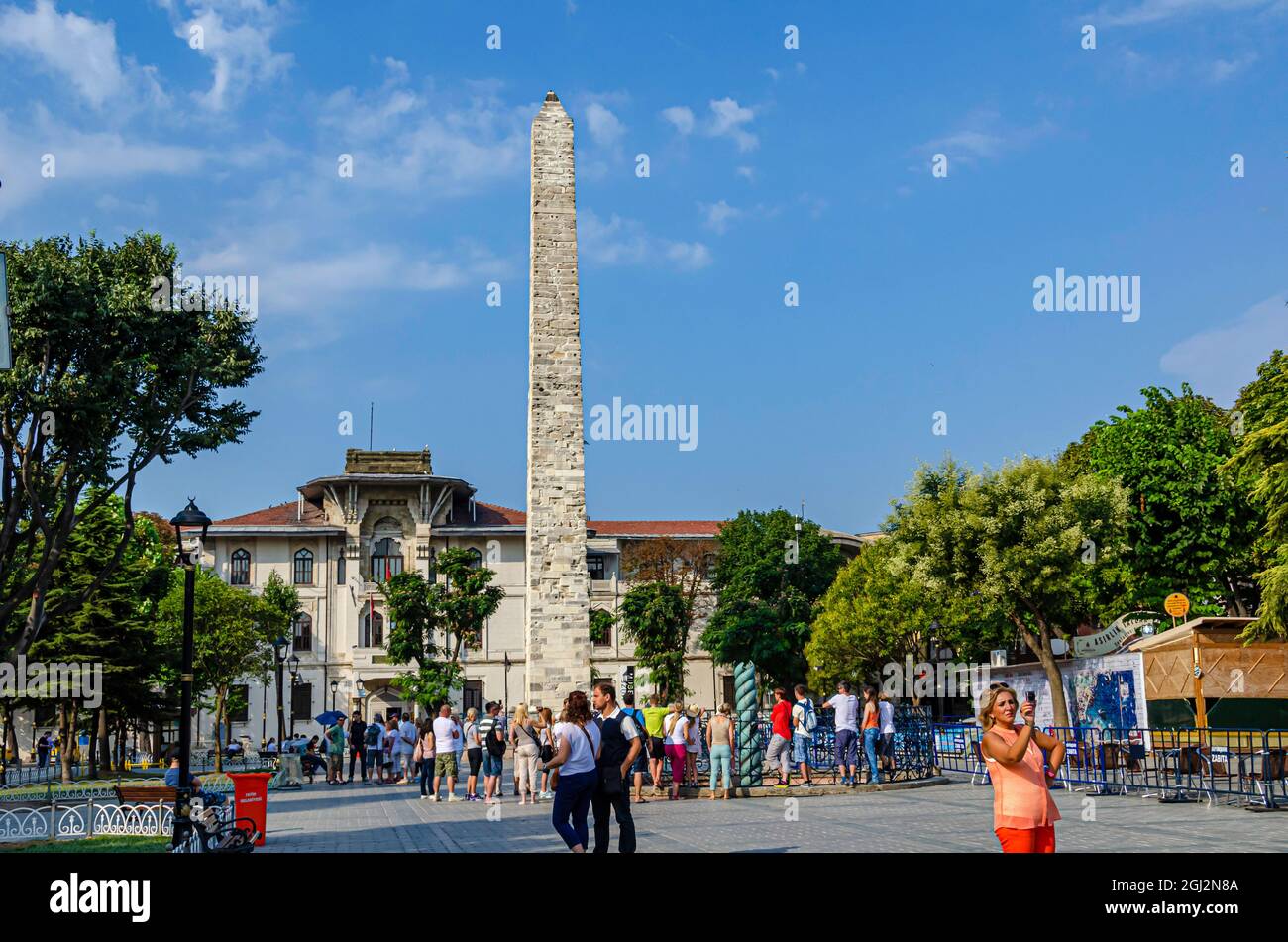 View of The Walled Obelisk or Masonry Obelisk, a Roman monument in the ...