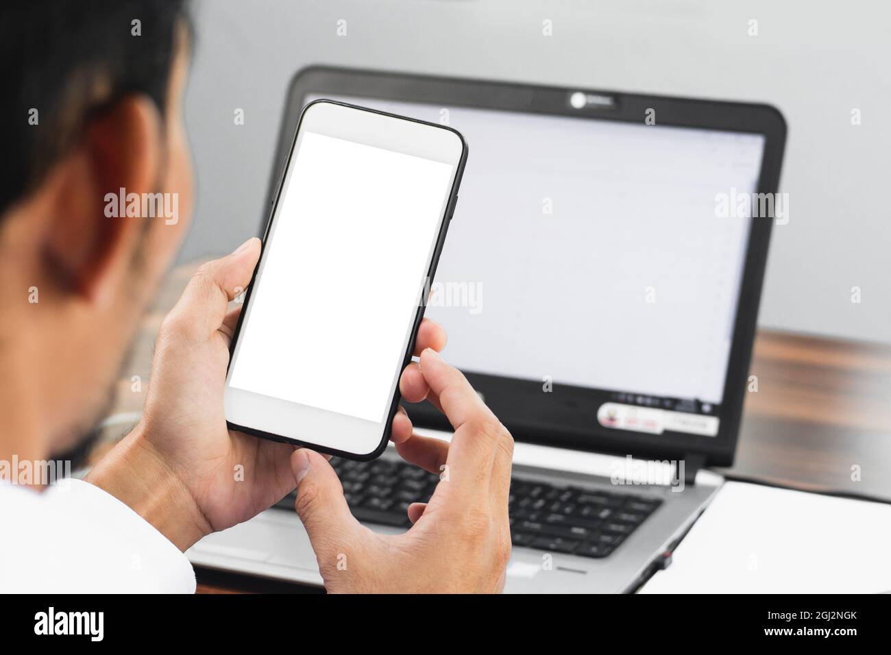Man using mobile smartphone computer Stock Photo - Alamy