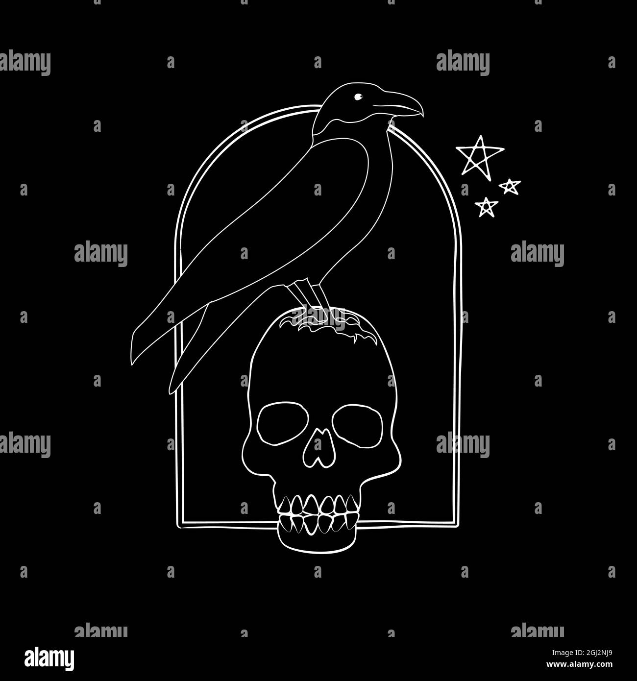 Raven skull Black and White Stock Photos & Images - Alamy