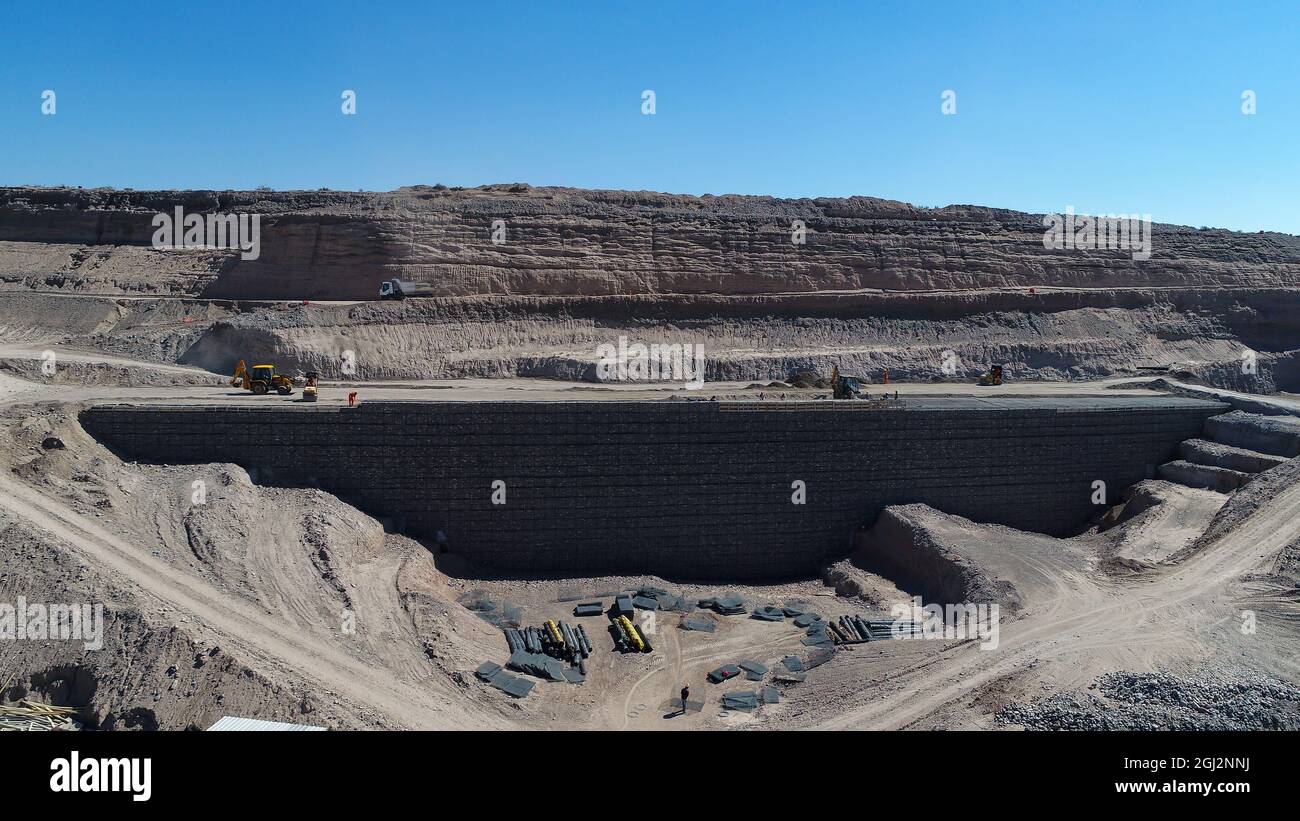 Machines working on road construction. Latin America Stock Photo - Alamy