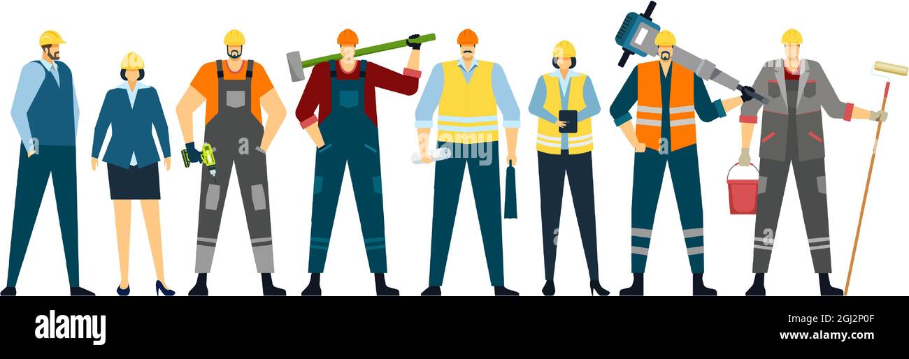 Cartoon female construction workers hi-res stock photography and images ...