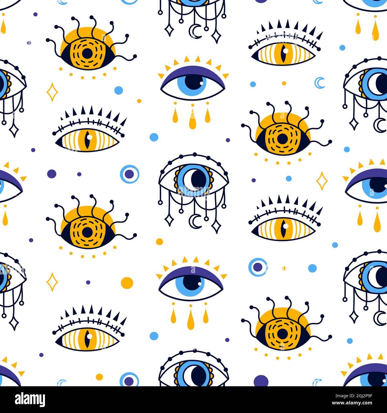 Mystic evil eye seamless pattern, esoteric abstract background ...