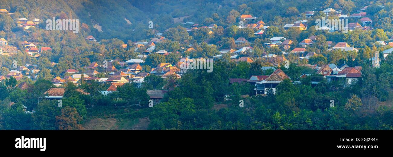 The ancient village of Kish and the dome of the ancient Albanian church ...
