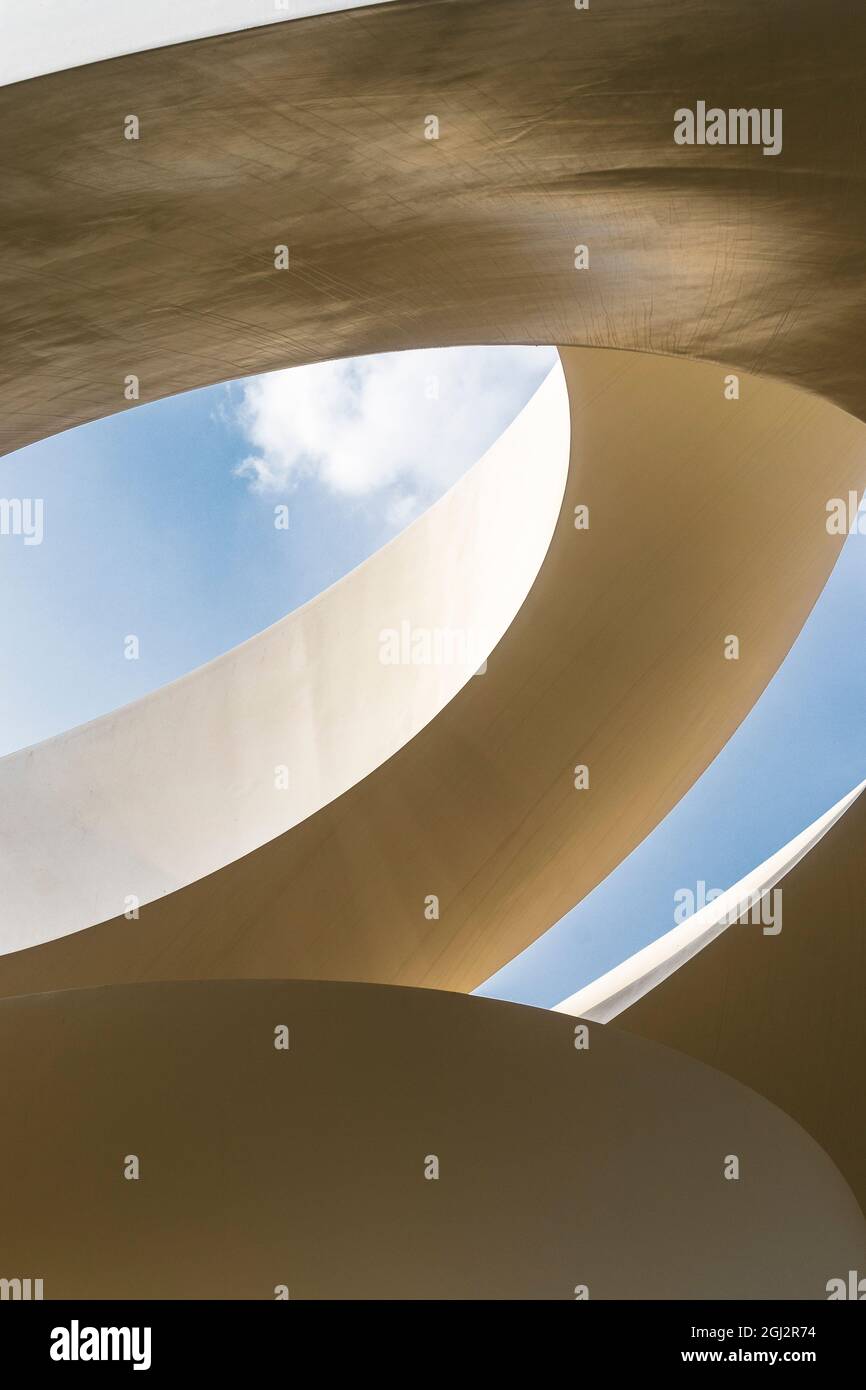 Conceptual monument made in form of geometrical shapes Stock Photo - Alamy