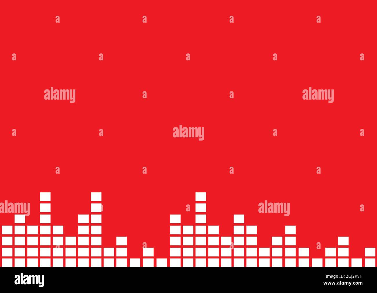 Composition of white block eq frequency meters on red background Stock ...