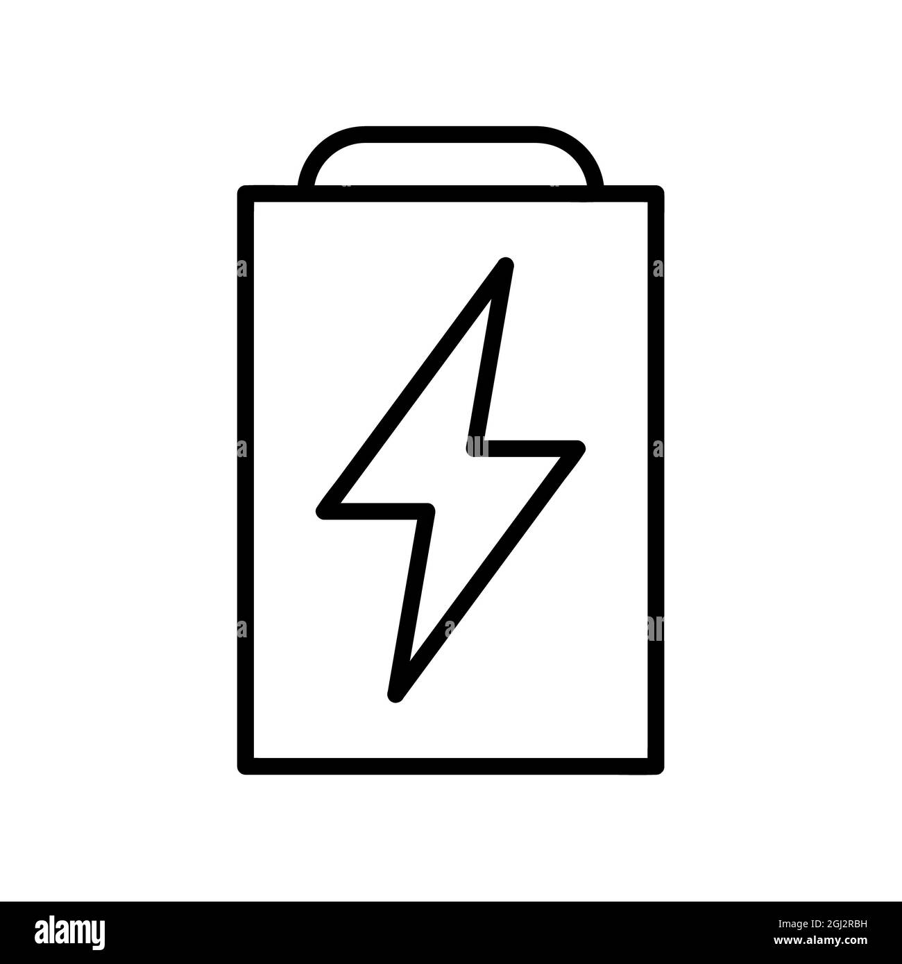 Battery icon. Flat pictogram for web. Line stroke. Simple accumulator ...