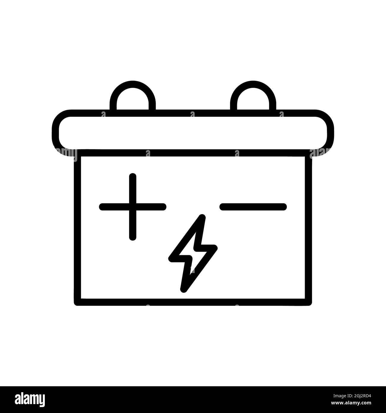 Battery icon. Flat pictogram for web. Line stroke. Simple accumulator ...