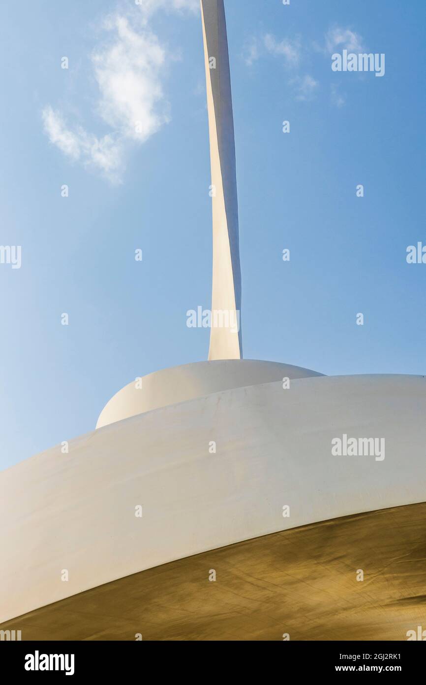 Sharjah, UAE - 09.07.2021 - Monument known as The Scroll that placed ...