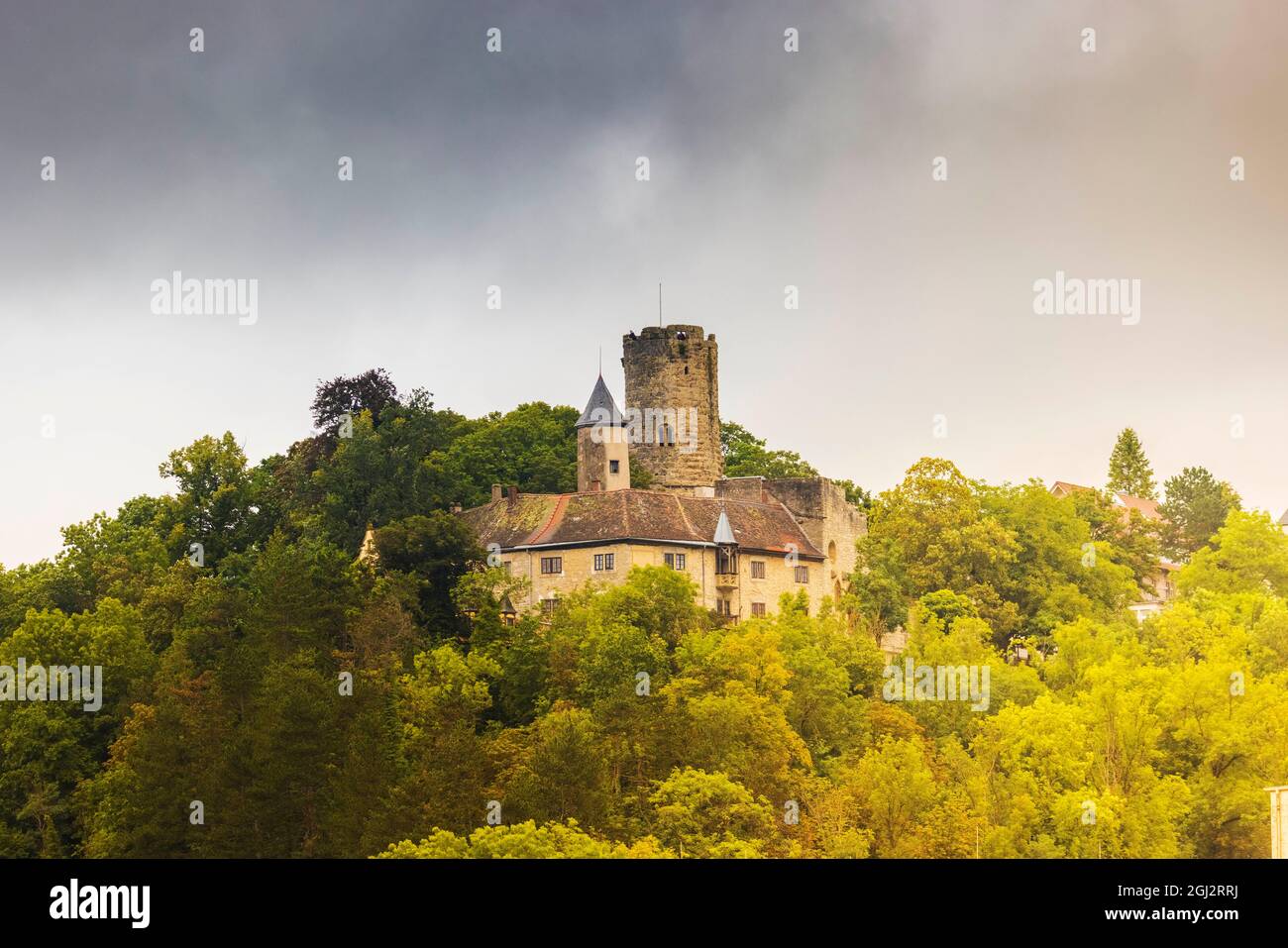 The medieval Castle Krautheim, Hohenlohe, Baden-Württemberg, Germany ...