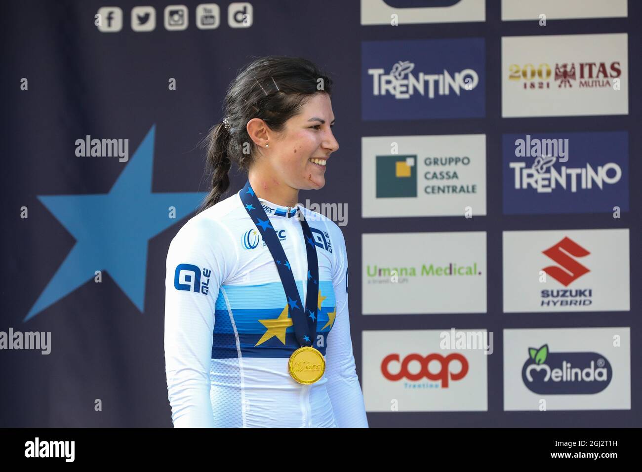 Trento, Italy. 08th Sep, 2021. Elena Cecchini (ITA) during UEC Road ...