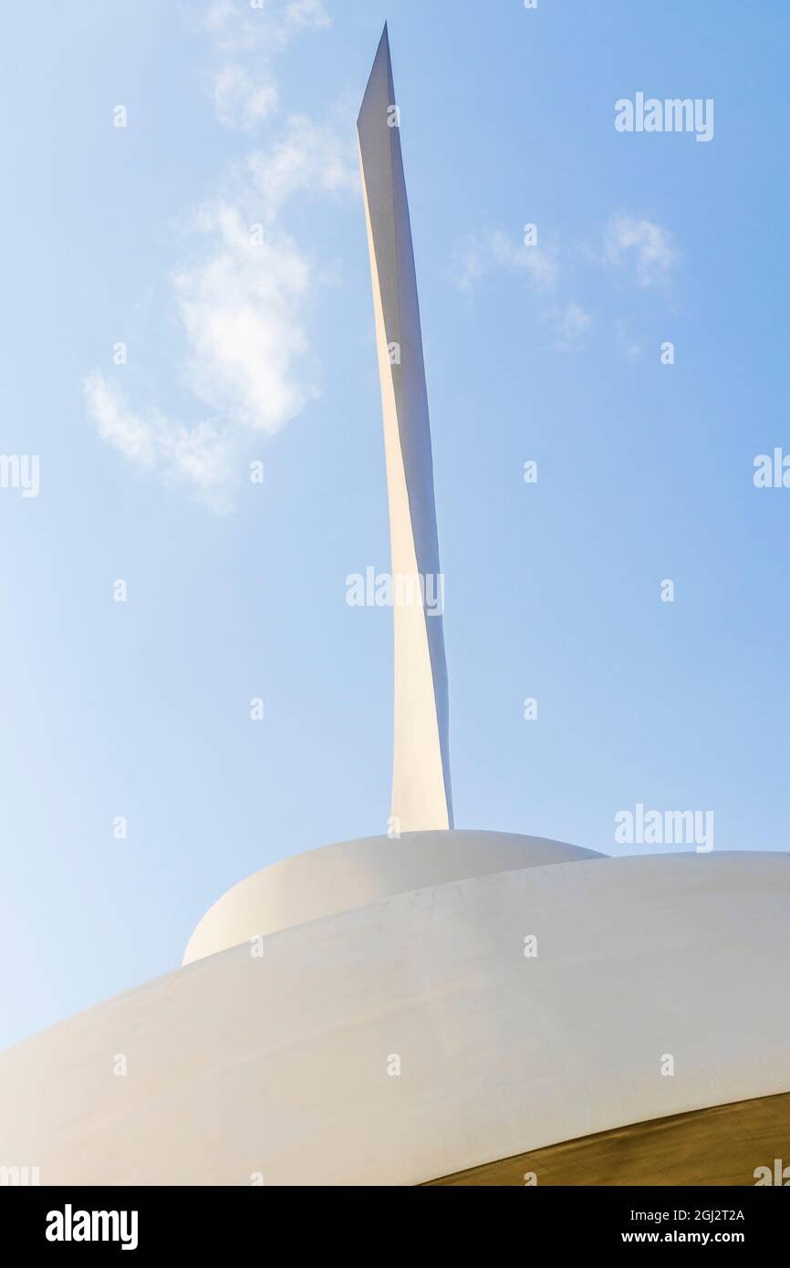 Sharjah, UAE - 09.07.2021 - Monument known as The Scroll that placed ...