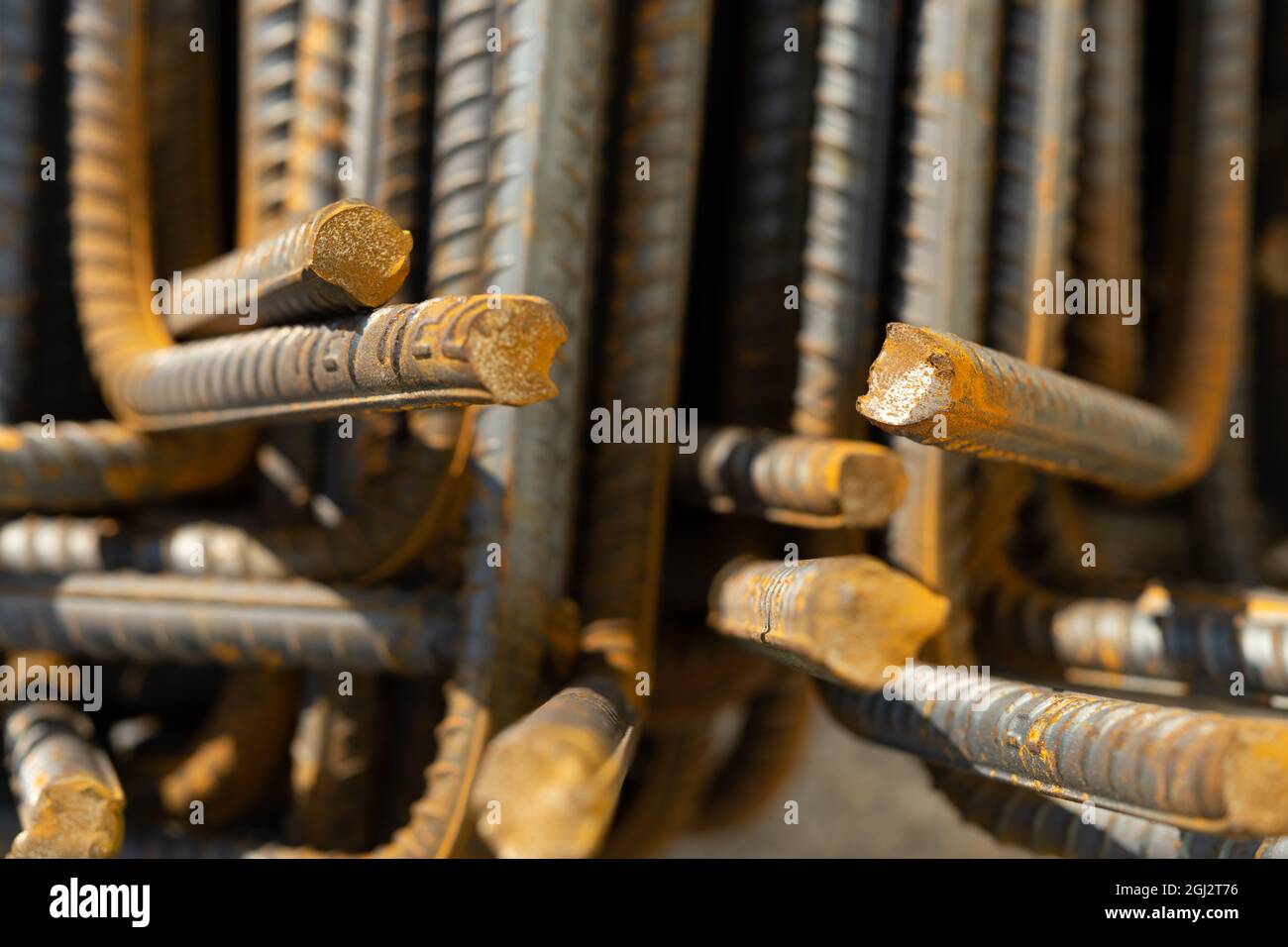rusty steel rods close up Stock Photo - Alamy