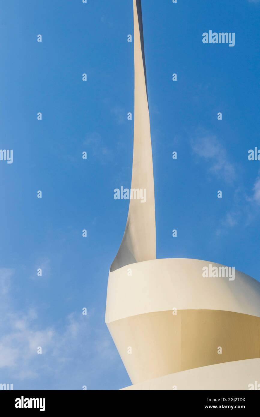 Sharjah, UAE - 09.07.2021 - Monument known as The Scroll that placed ...