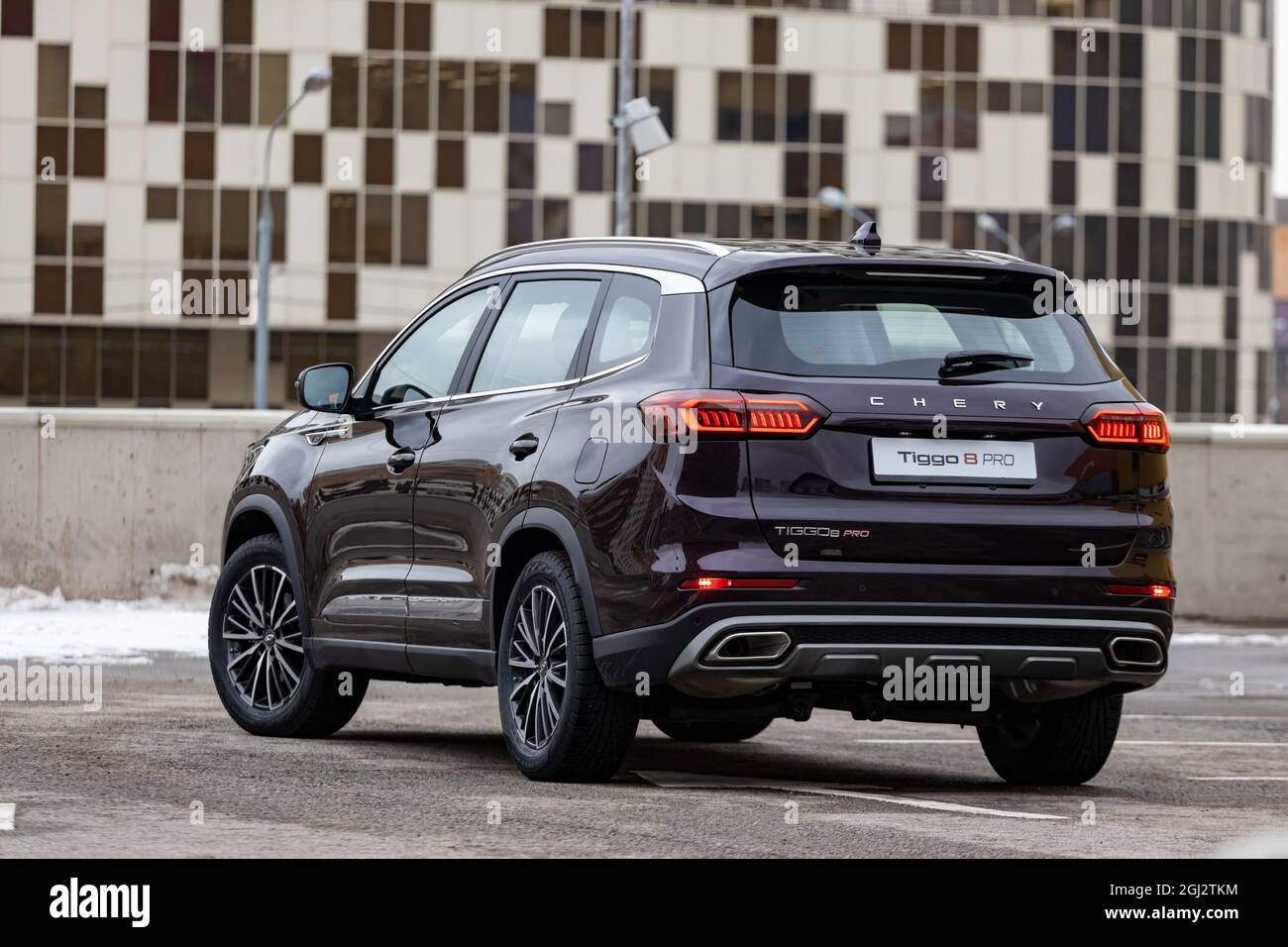 moscow, russia - march 18, 2020: rear view of new chineese flagship SUV ...