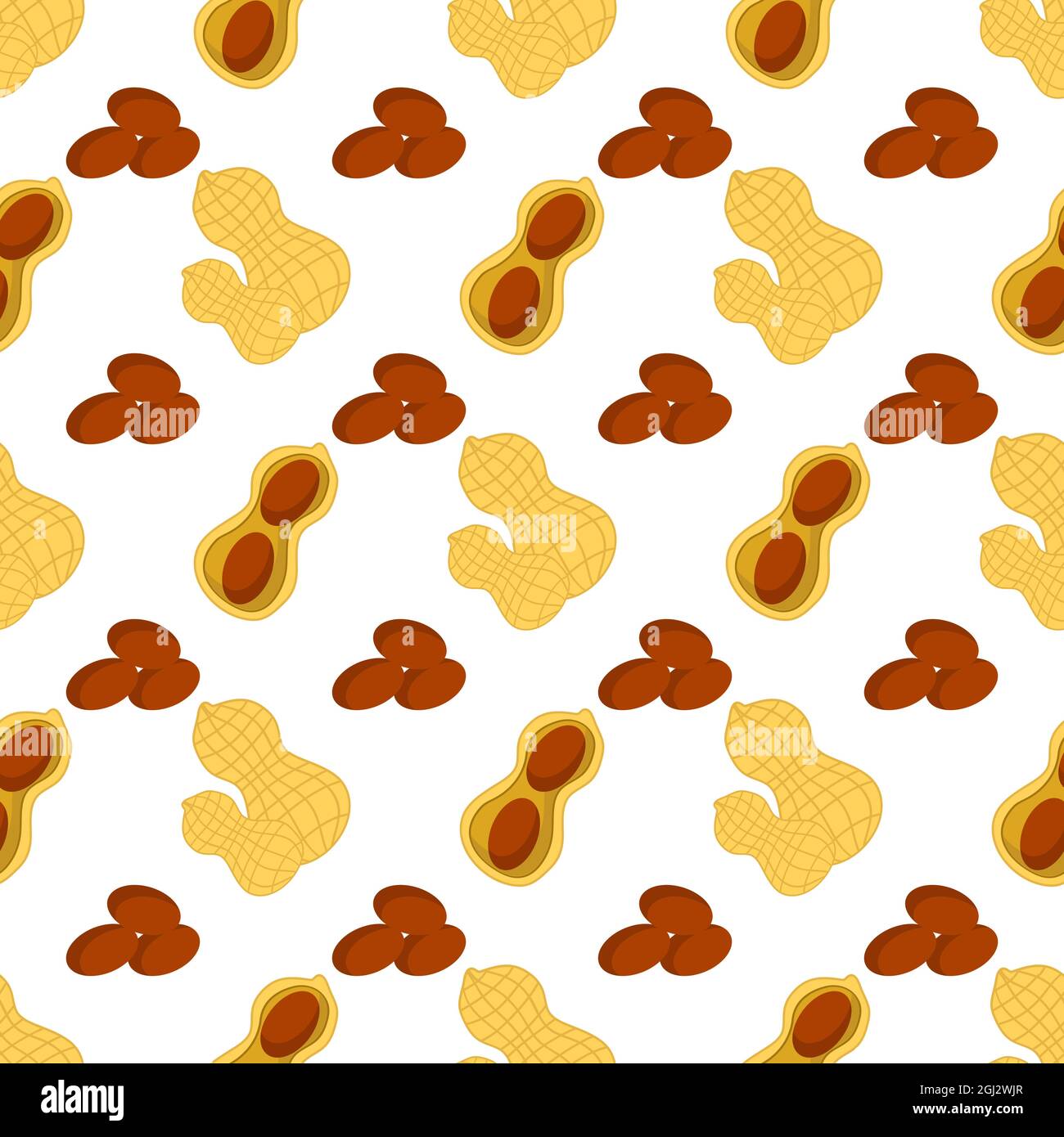 Tasty Peanut Set Isolated on White Background. Nut Seeds. Seamless ...