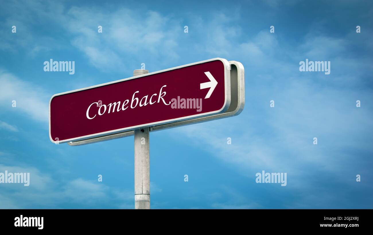 Street Sign the Direction Way to Comeback Stock Photo - Alamy