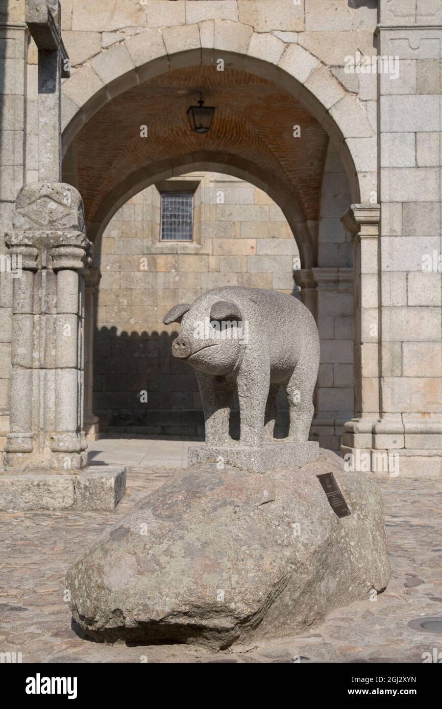 Marrano de San Antor Scupture and Church; La Alberca Village; Salamanca ...