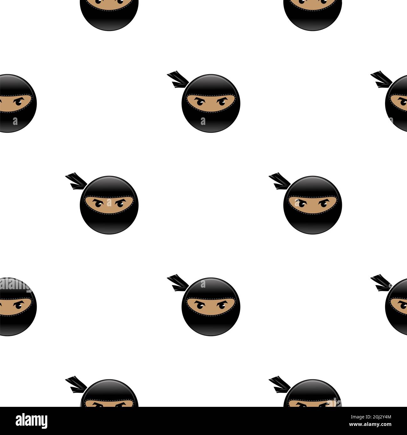 Cartoon Ninja Face Icon Isolated on White Background. Warrior Logo ...