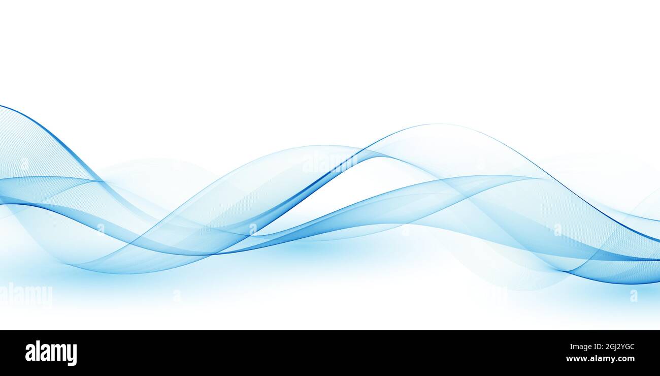 Blue transparent smoky stream of waves. Abstract design element.Vector ...