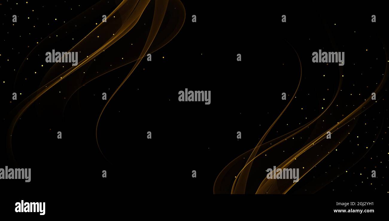 Gold glittering color wavy wave design element with glitter effect ...