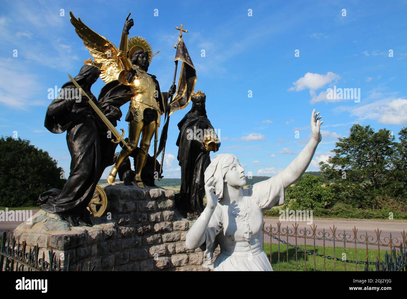 statues of joan of arc and holy characters in domrémy-la-pucelle in ...