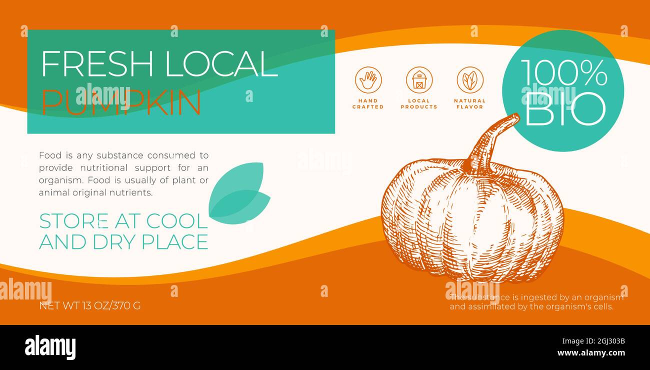 Fresh Local Vegetables Label Template. Abstract Vector Packaging ...