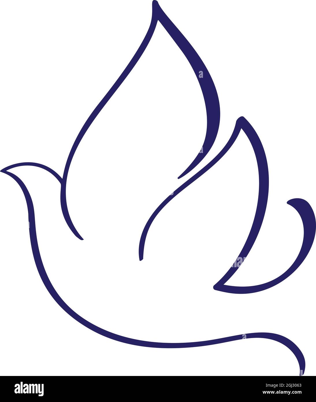 Descending Dove Outline