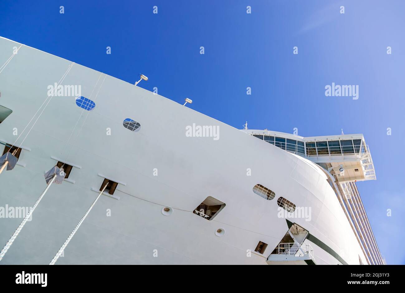 Closeup of Cruise Ship Stock Photo - Alamy