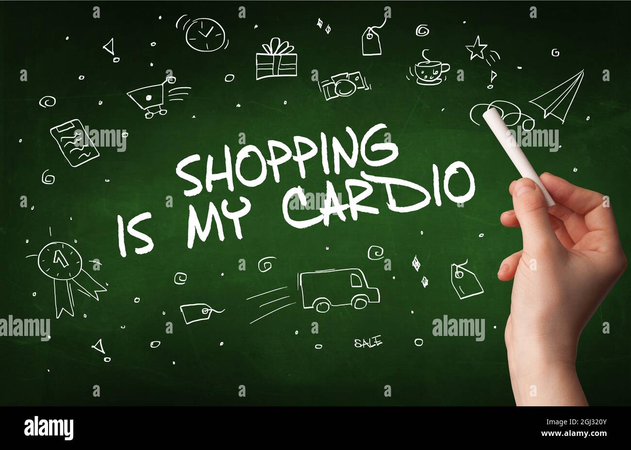 Hand drawing online shopping concept Stock Photo - Alamy