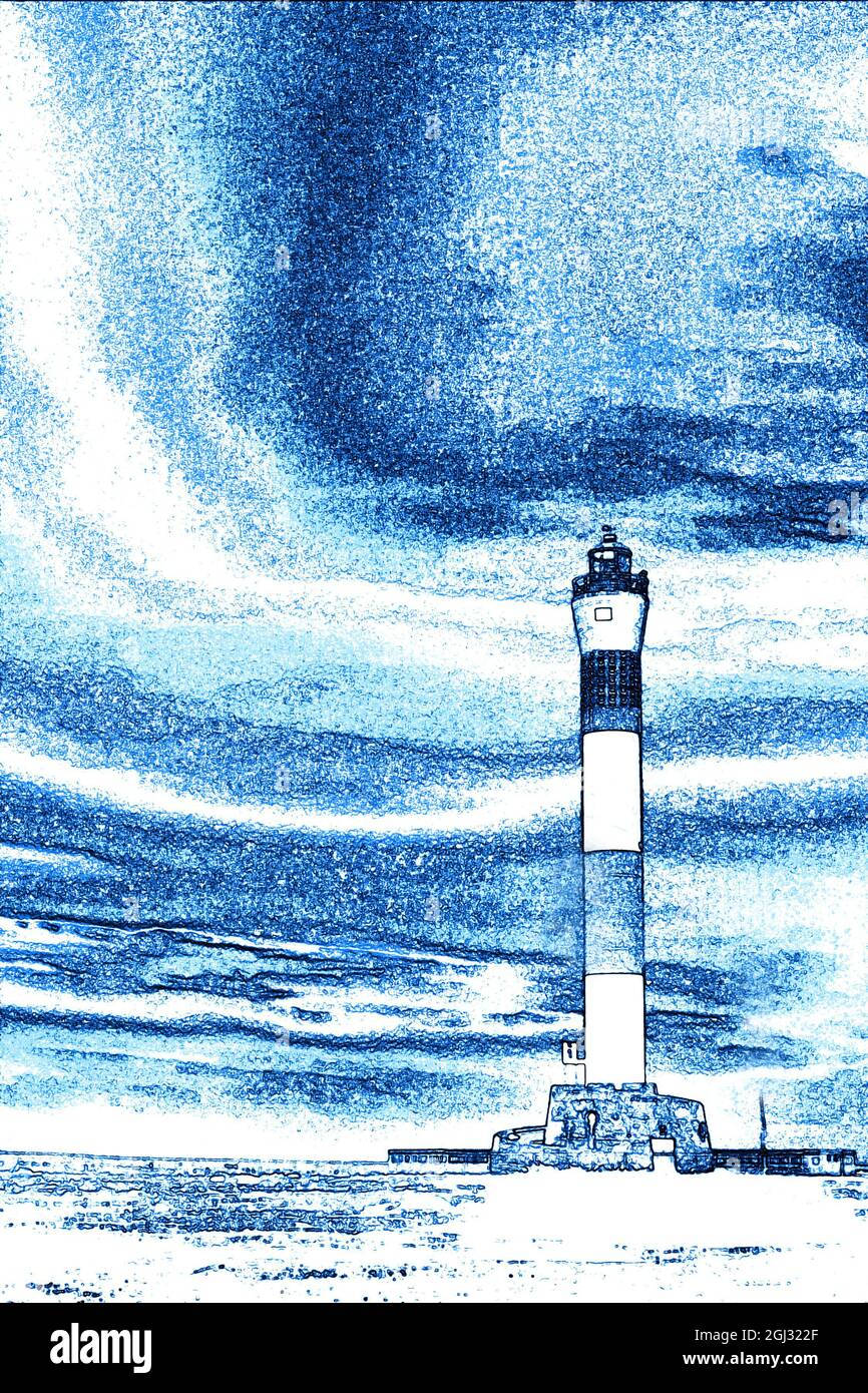 Multi-media digital art inspired by the 1961 lighthouse Dungeness, Kent ...
