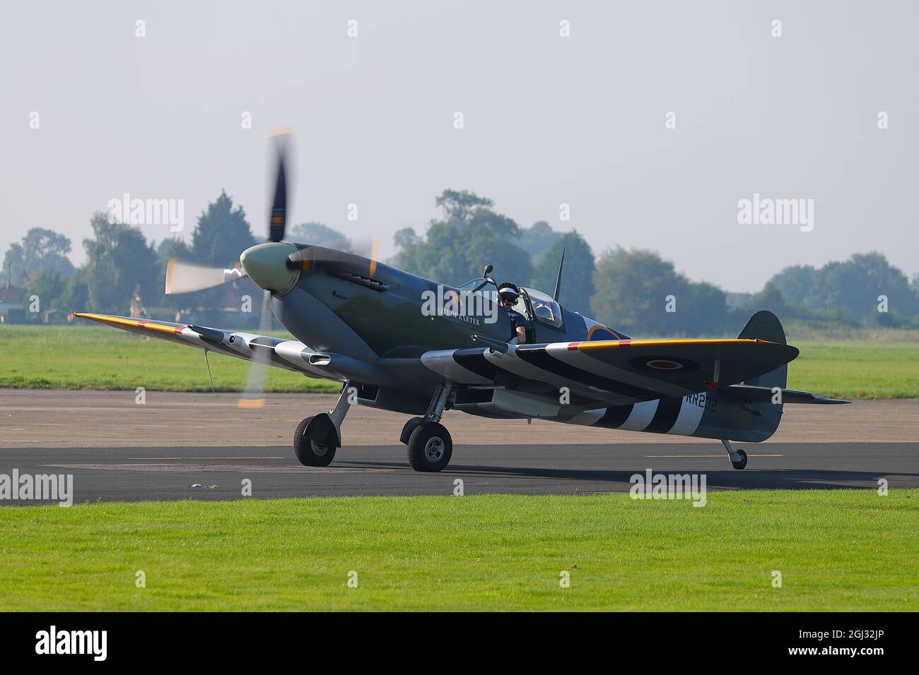 Supermarine Spitfire RR232 at Leeds East Airport RGCM Stock Photo - Alamy