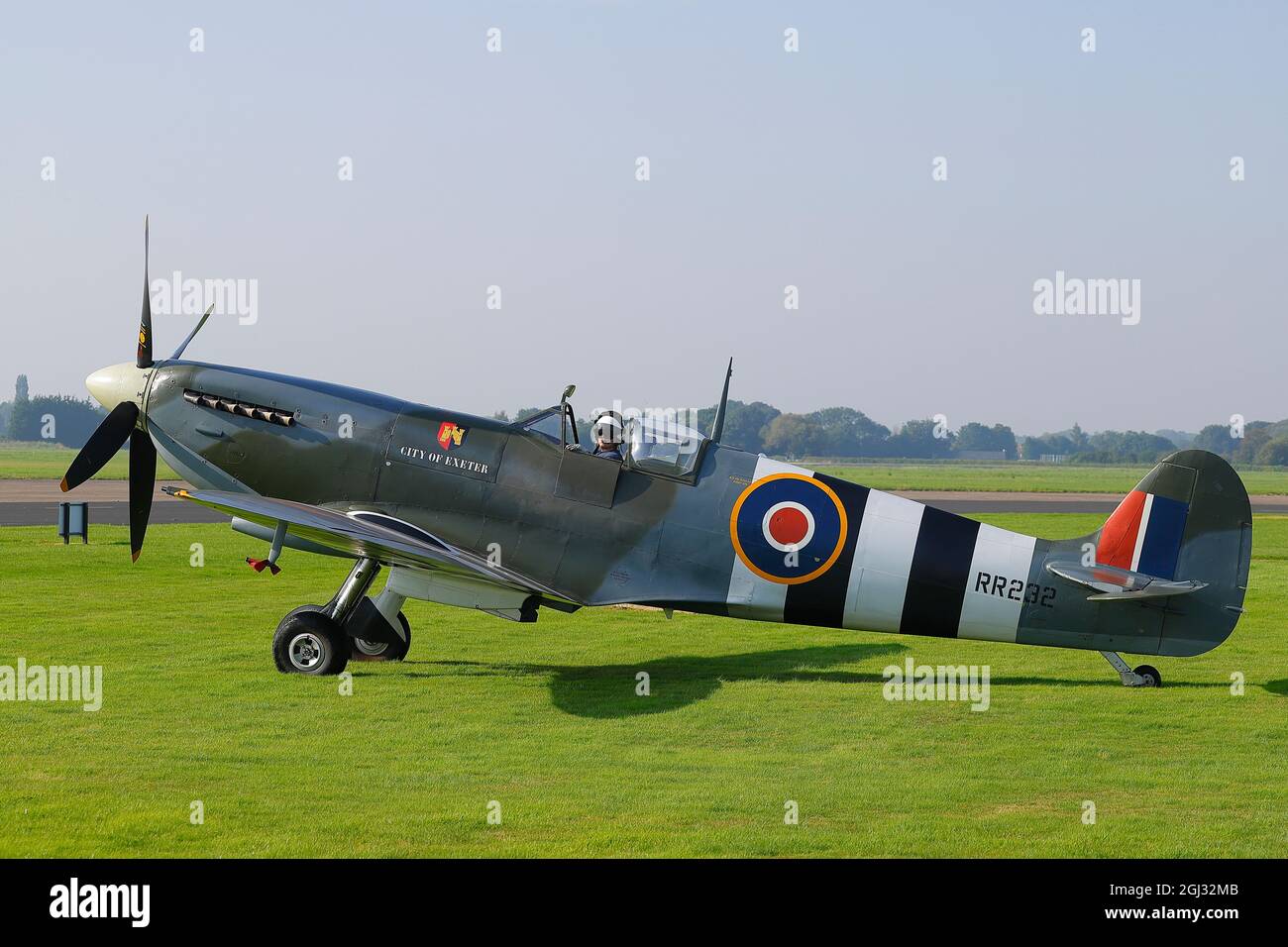 Supermarine Spitfire RR232 at Leeds East Airport RGCM Stock Photo - Alamy