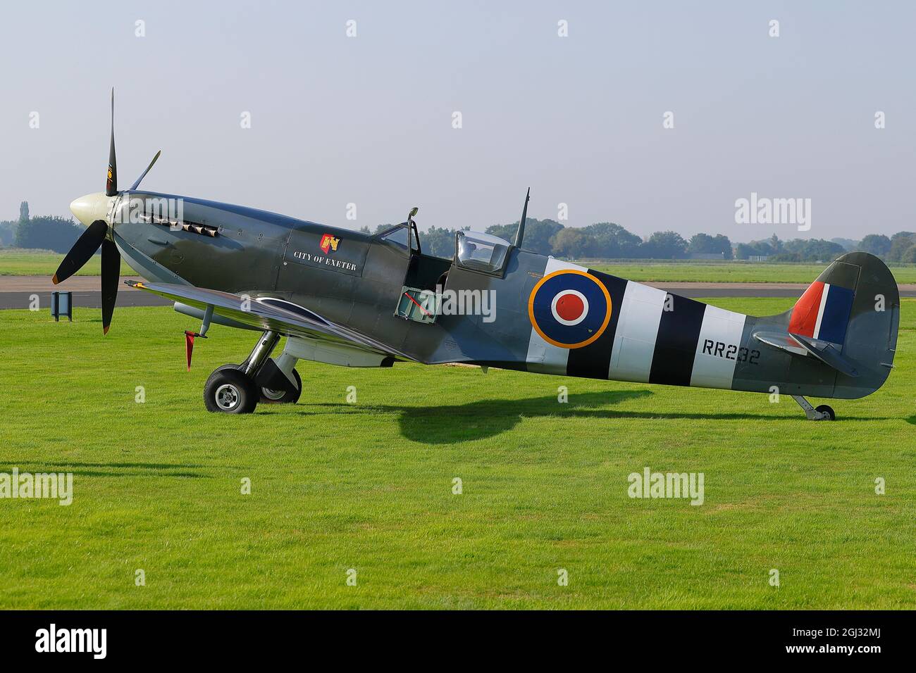 Supermarine Spitfire RR232 at Leeds East Airport RGCM Stock Photo - Alamy